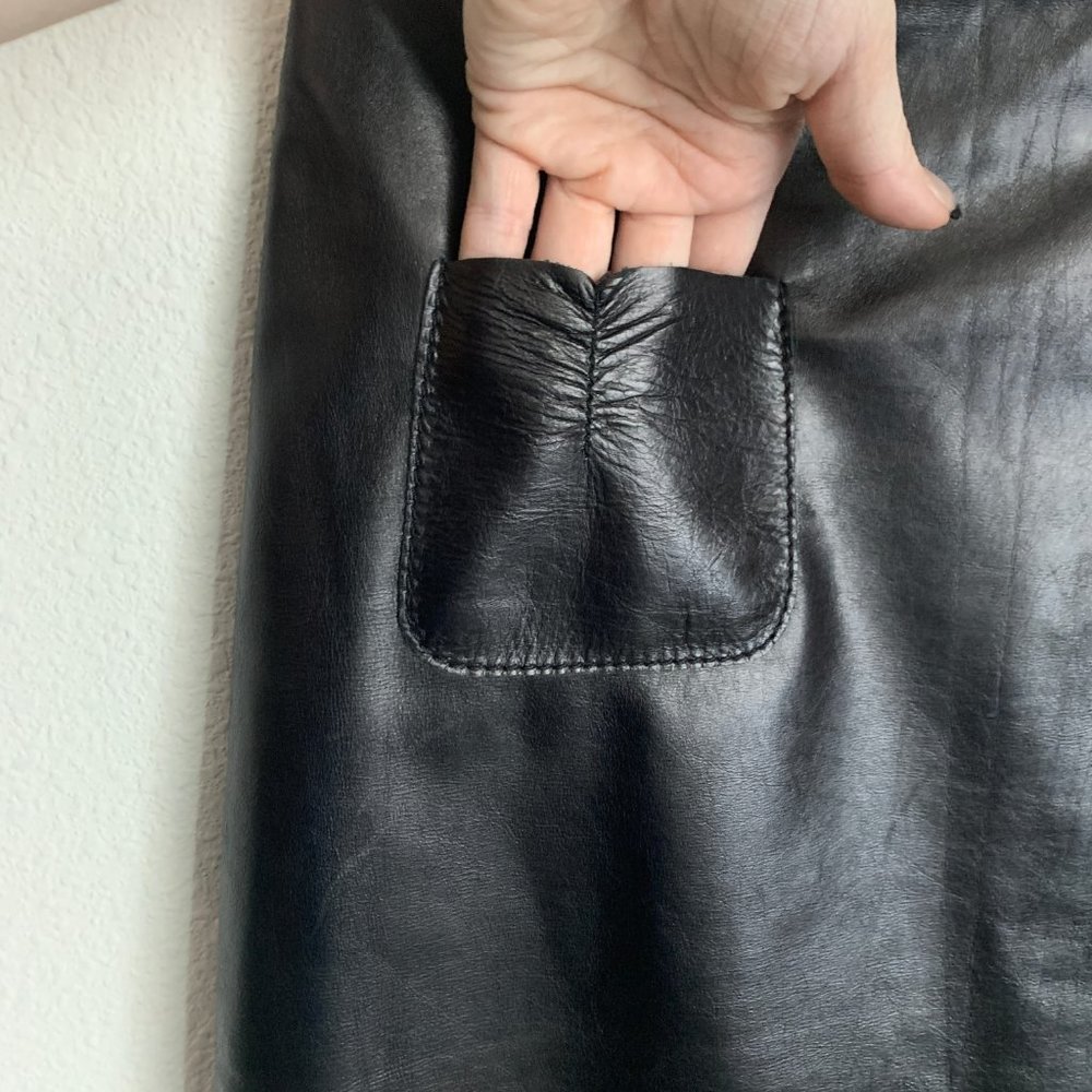 Vintage Acton Hide House Black Leather Skirt - Gem